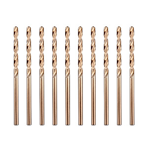 1/8" M35 Cobalt HSS Jobber Length Twist Drill Bit with Straight Shank,Heavy Duty, Pack of 10 PCS, Drilling for Cast Iron, Heat-Treated Steel, Stainless Steel and Other Hard Materials
