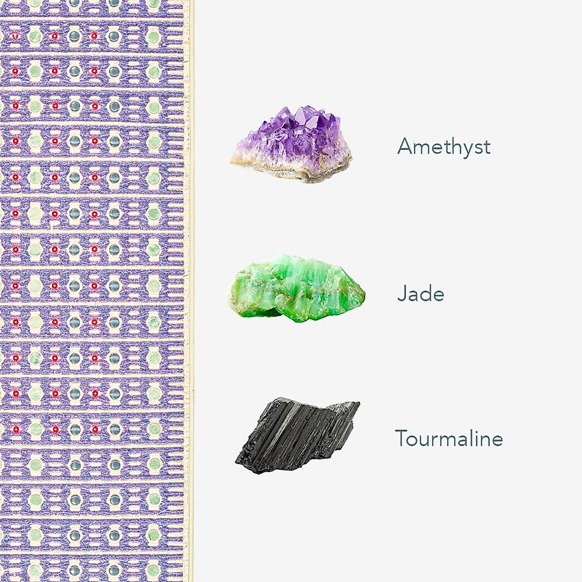 Healthyline Advanced Infrared Heating Pad - Amethyst, Tourmaline and Jade Gemstones - Photon Lights, Negative Ions and Hot Crushed Stones - TAJ Split Inframat Pro (1/2 King, Left)