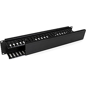 StarTech.com Horizontal 2U Server Rack Cable Management Finger Duct w/ Cover - 19" Network Rack Wire Duct Raceway Panel - Slotted Wire Duct (CMDUCT2U)