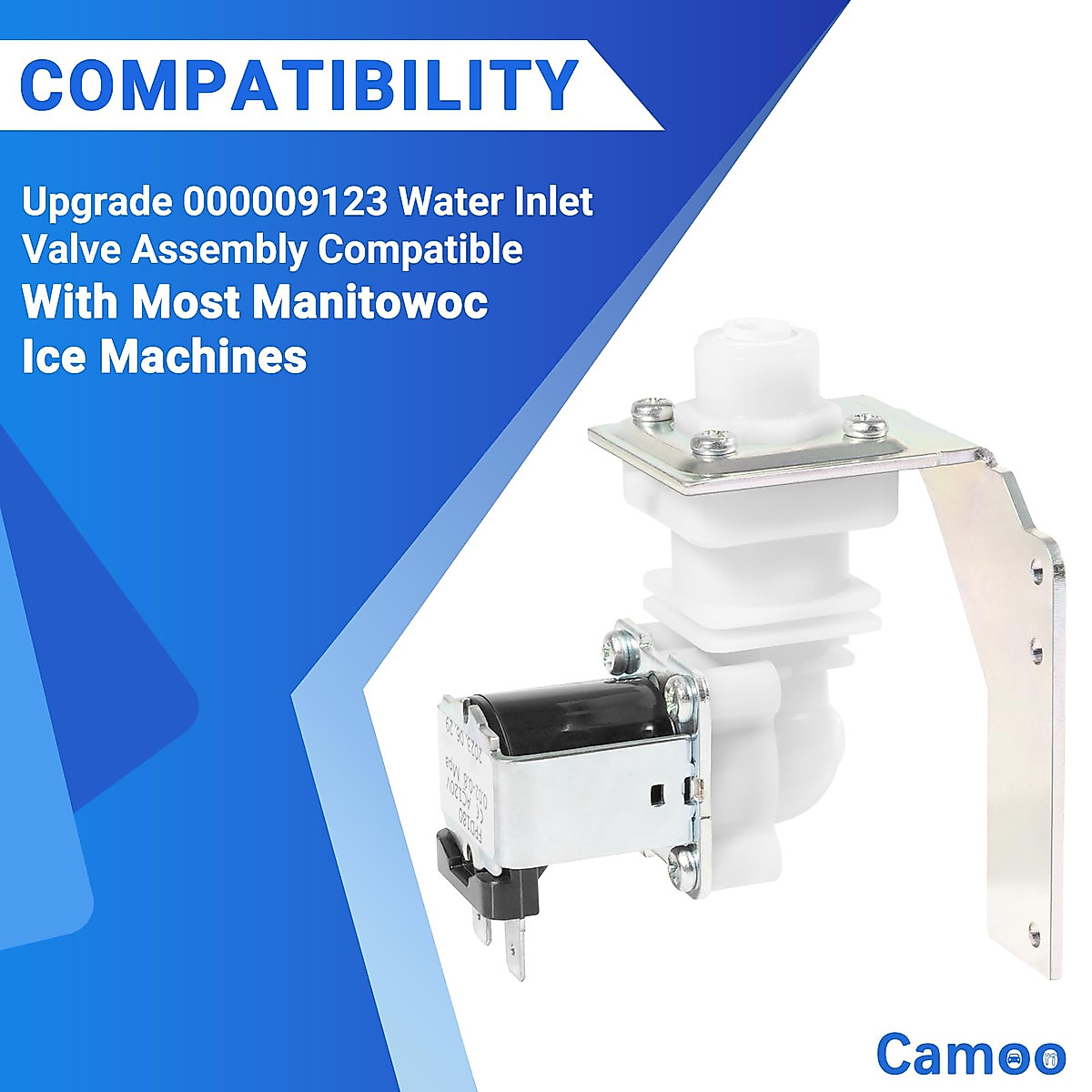 Replace for Manitowoc 000009123 Ice Machine Water Inlet Valve,120V 60Hz 5W fit for I, IB ,IR ,S , SD, JC, QR, SD and K Series ice Machines 000008483 33129026 IH9123.