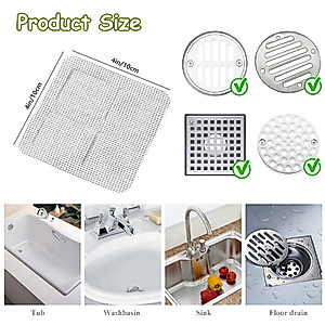 Disposable Shower Drain Hair Catcher Mesh Stickers, Floor Drain Sticker, Disposable Drain Hair Catcher, Bathroom, Laundry, Bathtub, Kitchen, Sink, for Human and pet Hair (50pcs)