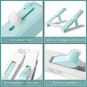 OImaster Laptop Stand Phone Stand Set for Desk, Ergonomic Computer Stand Laptop Riser, Phone and Tablet Stand for Desk, Portable Laptop Elevator Holder Compatible with MacBook, Laptop,Tablet(10-17’’)