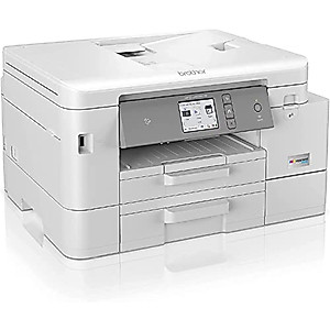 Brother MFC-J4535DW INKvestment Tank All-in-One Color Inkjet Printer with NFC, Auto 2-Sided Printing, Print Scan Copy Fax, Built-in wireless, 4800 x 1200 dpi, White - Bundle with Cefesfy Printer Cable