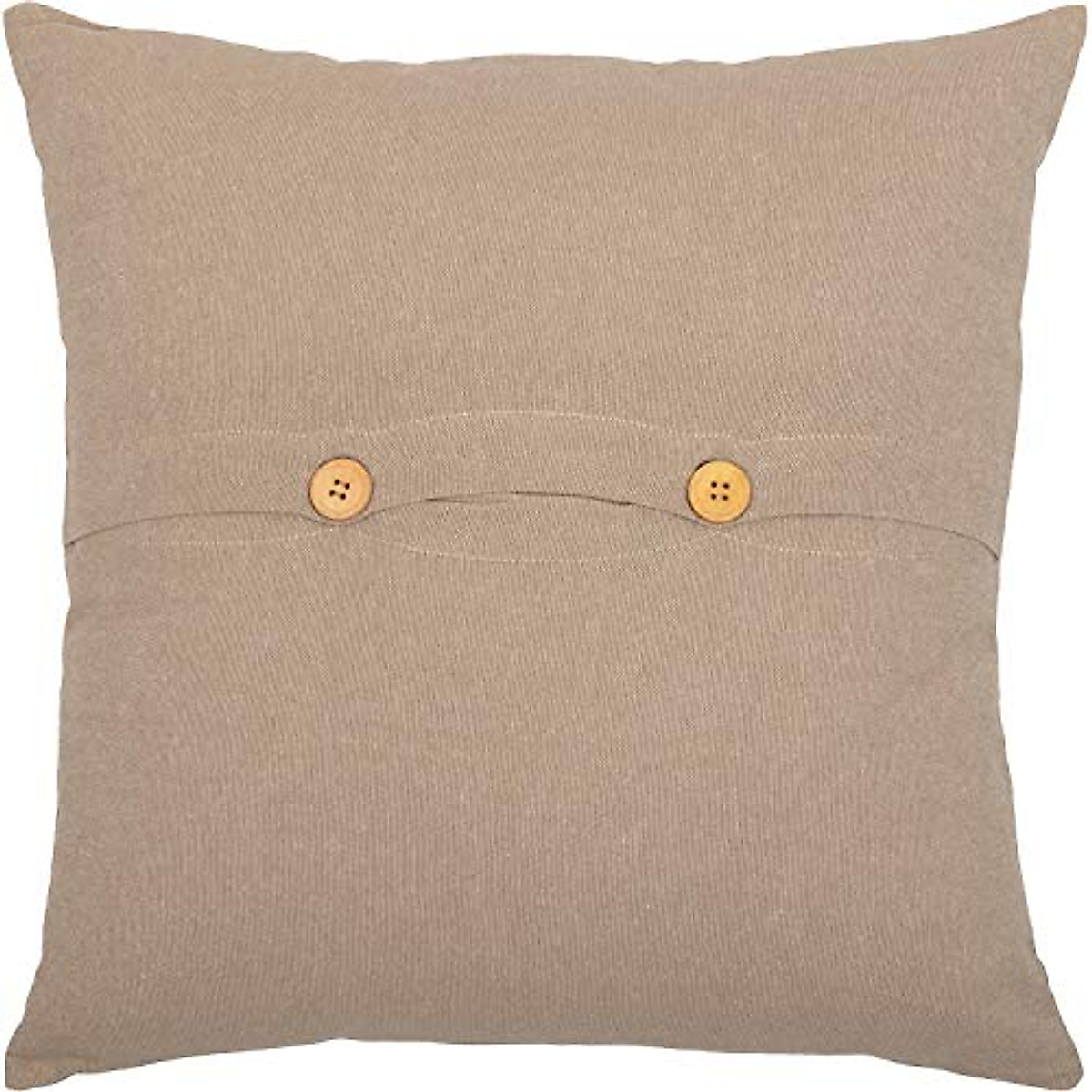 VHC Brands Sawyer Mill Graphic/Print Chambray Cotton Farmhouse Stenciled Square Pillow 18x18 Filled Bedding Accessory, Tractor Charcoal