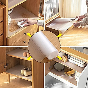 2 Pack Shelf Liner, BetterJonny Non-Adhesive EVA Refrigerator Mat Scalable Cupboard Liner Non Slip Waterproof Clear Kitchen Drawer Shelf Liner for Kitchen Shelf Pantry（17.7 x 59 inch，Clear）