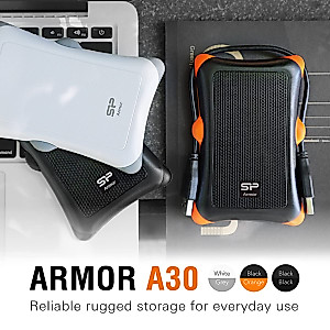 Silicon Power 2TB Rugged Portable External Hard Drive Armor A30, Shockproof USB 3.0 for PC, Mac, Xbox and PS4, Black