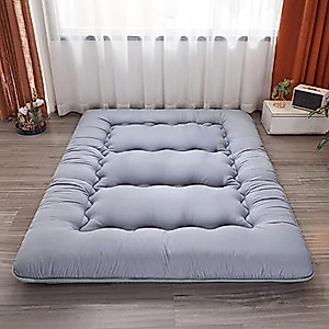 Heimorn Japanese Floor Mattress, Japanese Futon Mattress, Shikibuton Foldable & Portable Camping Mattress with Washable Cover, Gray Full-XL