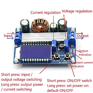 CenryKay Adjustable USB Power Supply Module, 15W DC-DC 0.5-30V Step Up/Down Module CVCC Buck Boost Voltage Converter Support Fast-Charge Trigger (Boost Converter)