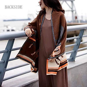 EXTREE Fashion Design Tie Scarfs for Women - Winter Warm Small Plaid Pointed Wool Scarf