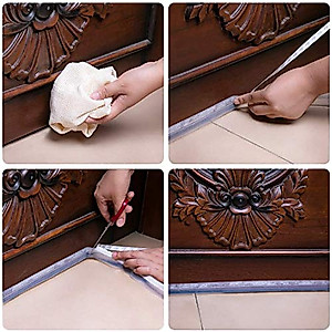 Silicone Seal Strip, Horuhue 16.4FT Transparent Door Strip Bottom Weather Stripping for Doors Silicone Sealing Sticker Adhesive for 0-30MM Doors and Windows Gaps(Width 45mm)