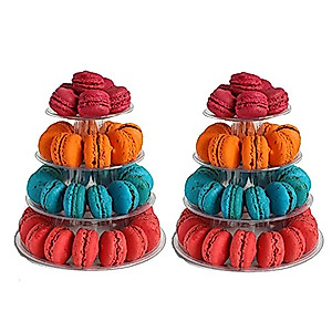 Candora 4-Storey Macaron Display Stand Cake Stand Macaron Tower(2 Sets)