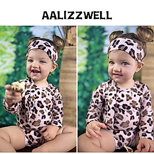 Newborn Infant Baby Girls One Piece Long Sleeve Swimsuit Leopard Bathing Suit Swimwear Beach Wear 0-3 Months Cheetah