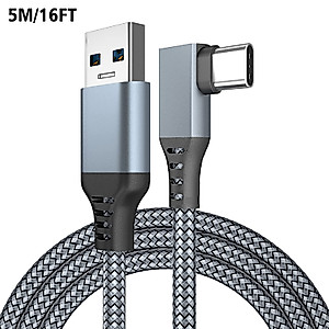 BWWNBY Travel Fast Charging Durable Link Cable Portable Gaming PC for Oculus Quest 2(Gray,Size:5m)