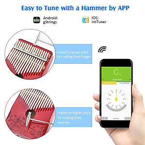 Velje 17 Keys Thumb Piano with Waterproof Protective Box, Portable Mahogany Kalimba with Hand-Rest Design, Perfect Gifts for Kids, Adult/Beginners