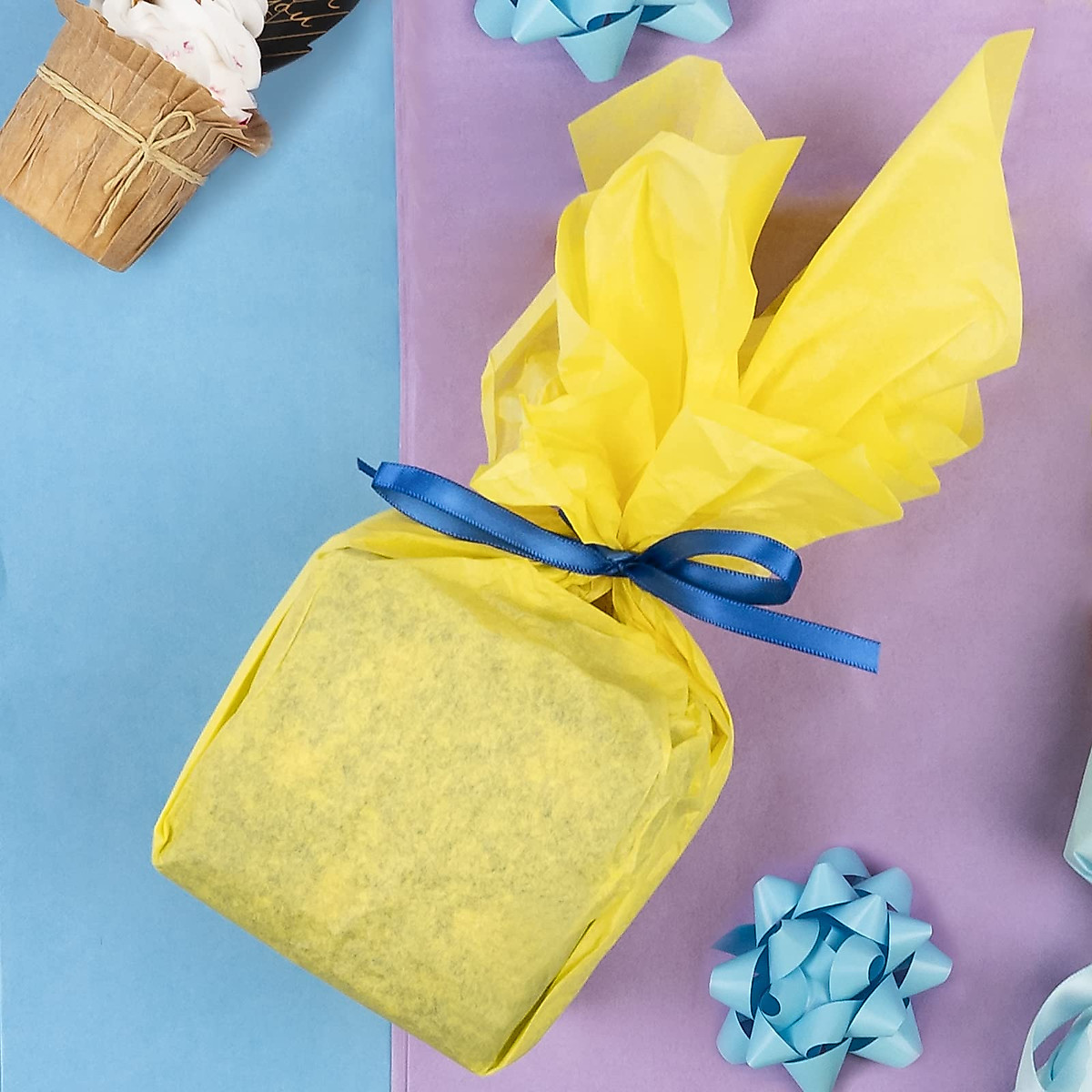 Loveinside Wrapping Tissue Paper - 8 Color Rainbow Tissue Paper Bulk for Wrap, Art Crafts, DIY, Pack Bags - 20 x 20 inches - Total 120 Sheets, Light Rainbow