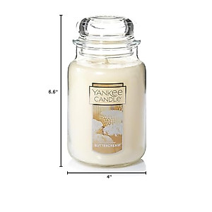 Yankee Candle Buttercream Scented, Classic 22oz Large Jar Single Wick Candle, Over 110 Hours of Burn Time