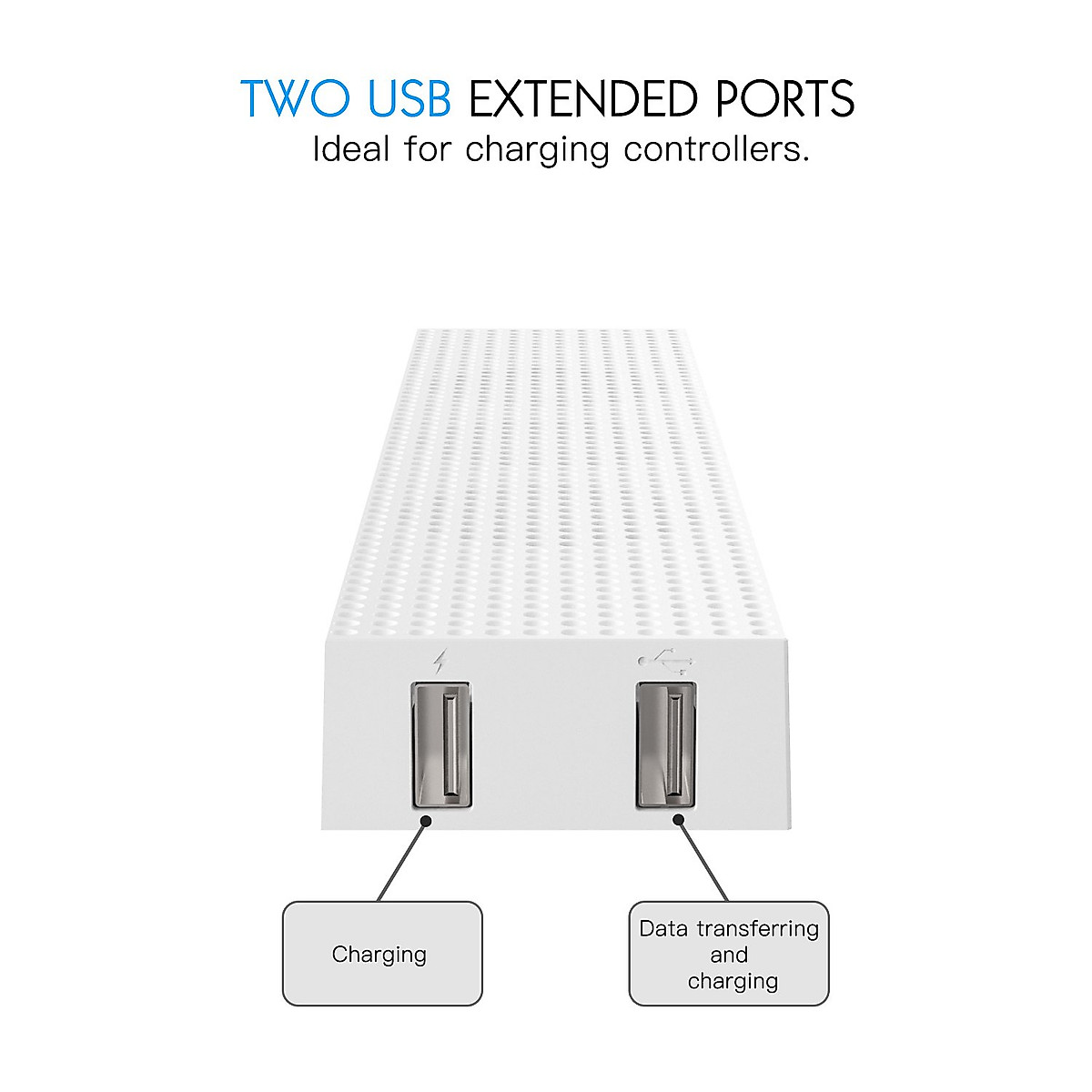 MoKo Xbox One S Cooling Fan, Built-in 3 High Speed Fans, 2-Port USB Charing & Data Syncing, L/H Fan Speed Switch for Xbox One S Gaming Console, White