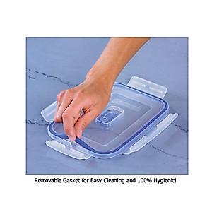 Luminarc Pure Box Active Glass Food Storage Container with Sliding Vent Lid (Rect 3.4 Cups / 800ML)