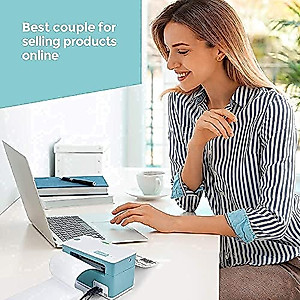 MUNBYN P941 Shipping Label Printer 4x6 Label Printer for Shipping Packages Thermal Direct Shipping Label (Pack of 500 4x6 Fan-Fold Labels) - Commercial Grade