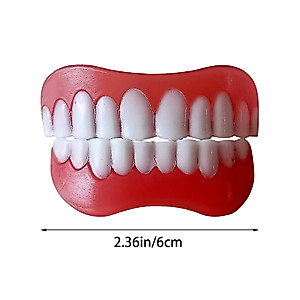 npkgvia Dentures Artificial Dentures Artificial Dentures Cosmetic Teeth Covering Artificial Dentures False Teeth Veneers Dentures Tooth Things to Make Your Teeth (Red, One Size)