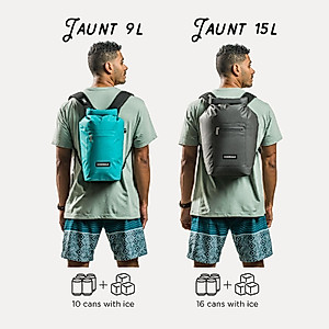 IceMule Jaunt Small Collapsible Backpack Cooler, 9 Liters, Snow Grey, Waterproof, Hands Free, 24+ Hours Cooling