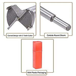 uxcell Forstner Drill Bits Set 24mm Dia. & 25mm Dia. Tungsten Carbide Wood Hole Saw Auger Opener, Woodworking Hinge Hole Drilling Boring Bit Cutter