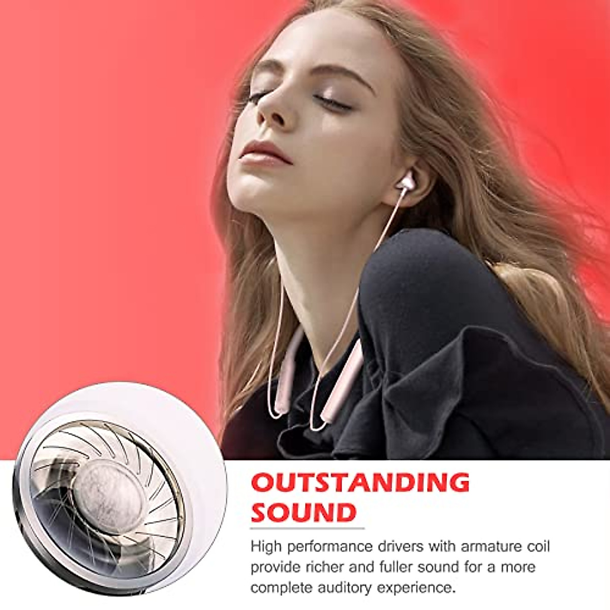 OINMELY Bluetooth Neckband Headphones V5.0 Cordless Earphones Sport Earbuds w/Mic 10Hrs Playtime Noise-Canceling Wireless Headset for Gym Running Compatible with iOS Samsung Android (Rose Gold)