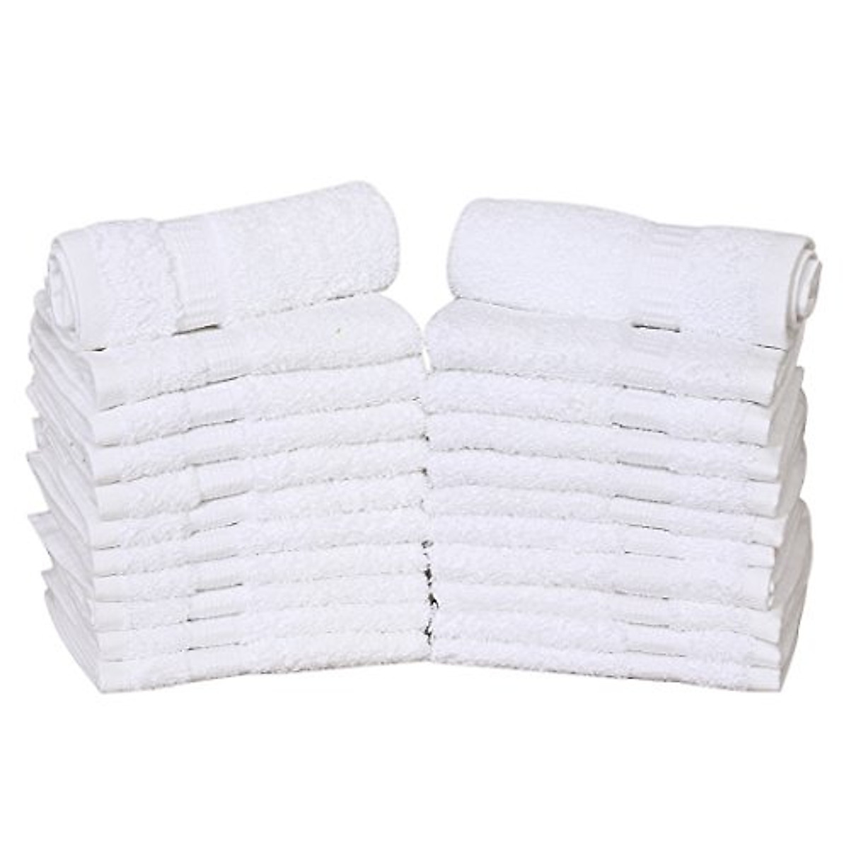 GOLD TEXTILES 48 Pcs 5 Star Hotel Quality Hand Towels (16"X30", 4.5 lb/dz) Premium Dobby Border Luxury Hand Towel Bright White (4 Dozen)