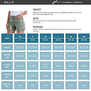 Willit Women's 4.5" Golf Shorts Hiking Athletic Shorts with Pockets Quick Dry Water Resistant Khaki Size 8