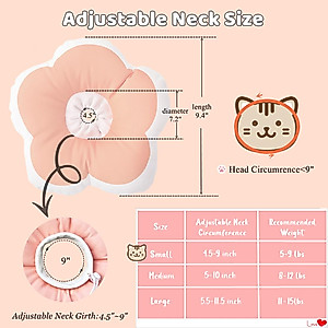 LAVVICHA Soft Cat Cone Collar Waterproof Adjustable Pet E Collar Cute Pink Flower Collar for Cats Small Dogs Kitten Puppy After Surgery Prevent Licking(Pink,Small)