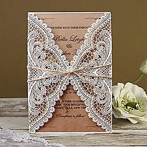 Laser Cut Wedding Invitations Sample by Picky Bride Invitation Cards Templates 126 x 185mm Customized Invite Cards with RSVP Cards