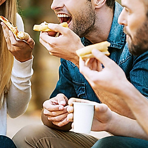 Vumdua 300 Pcs 6 oz Disposable Paper Cups, Hot Cold Beverage Drinking Cup for Coffee, Water, Tea, Juice, Espresso & Cortado (White)