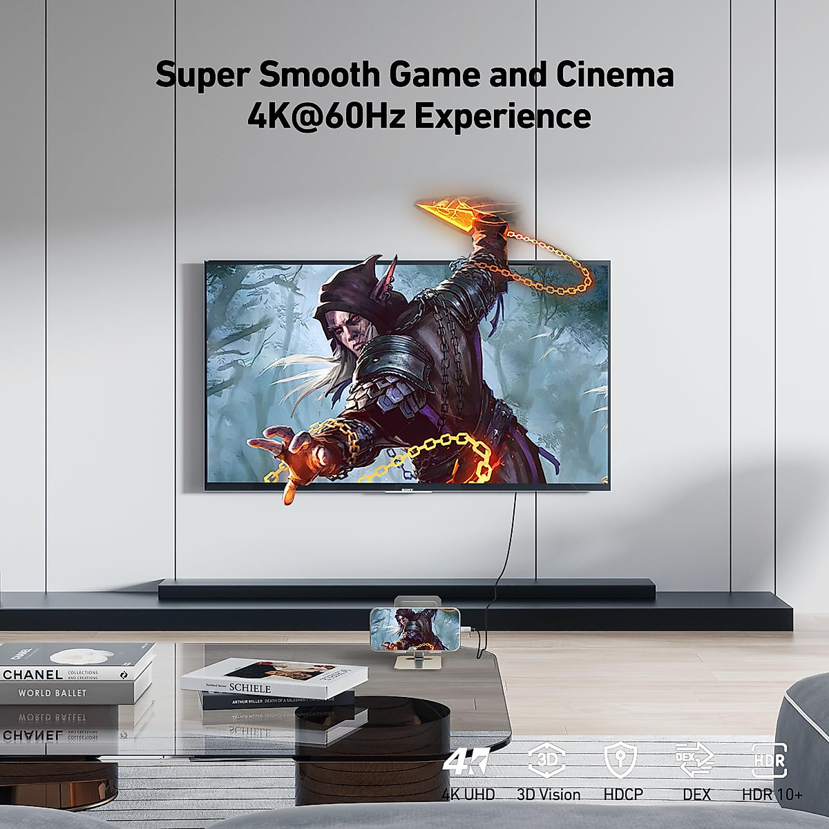 BENFEI USB C to HDMI 3 Feet Cable [4K@60Hz, Aluminum Shell, Nylon Braided], Thunderbolt 3/4/5 Compatible with iPhone 15 Pro/Max, MacBook Pro/Air 2023, iPad Pro, Surface Book 2, Galaxy S23 and More