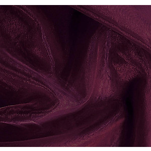 VDS Eggplant Organza Fabric, 5 Yards Continuous, 45” Wide, Wedding Party Decoration Iridescent Crystal Sheer Shiny Organza Tulle Bridal Dress DIY Crafts Costume Sewing Backdrop Arch Cloth
