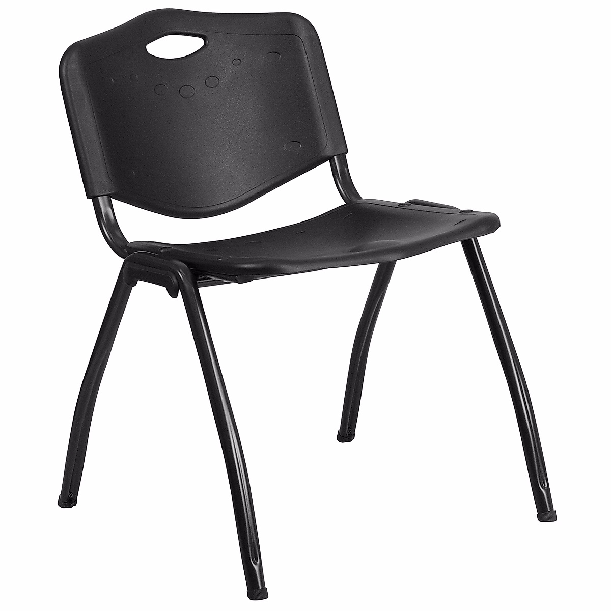 Flash Furniture 5 Pack HERCULES Series 880 lb. Capacity Black Plastic Stack Chair