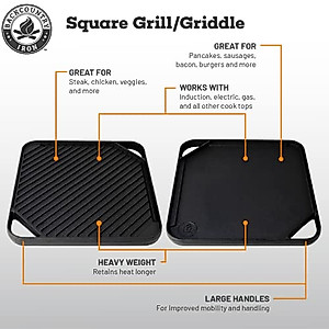 Backcountry Iron 10.5 inch Single-Burner Reversible Cast Iron Grill/Griddle
