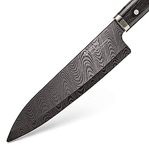 Kyocera Premier Elite Ceramic Chef's Knife with Triple-Riveted Handle, 7", Black