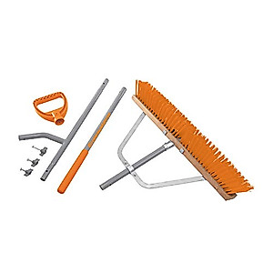 Ergie Systems ERG-PSHB24 Steel Shaft Impact Resistant Indoor/Outdoor Push Broom, 56-Inch Shaft, 24-Inch Broom, w/Patented Ergonomic Second Handle