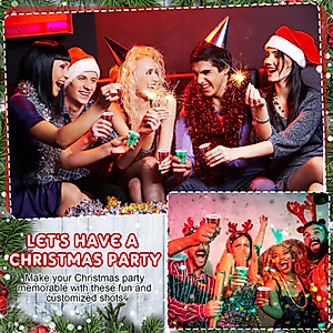 Lounsweer 100 Pcs Christmas Plastic Shot Glasses Shot Cups 2 oz Disposable Shot Cups Mini Party Shot Glasses for Bachelorette Birthday Drinking Tasting Serving Snack Samples Cup