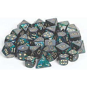Chessex Dice d6 Sets: Scarab Jade with Gold - 12mm Six Sided Die (36) Block of Dice
