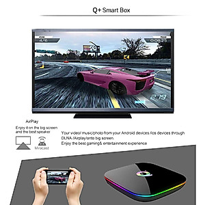 Android 10.0 TV Box 4GB RAM 32GB ROM, Q Plus Android Box H6 Quad-core WiFi 2.4GHz Support 6K H.265 HD 2.0 Ethernet