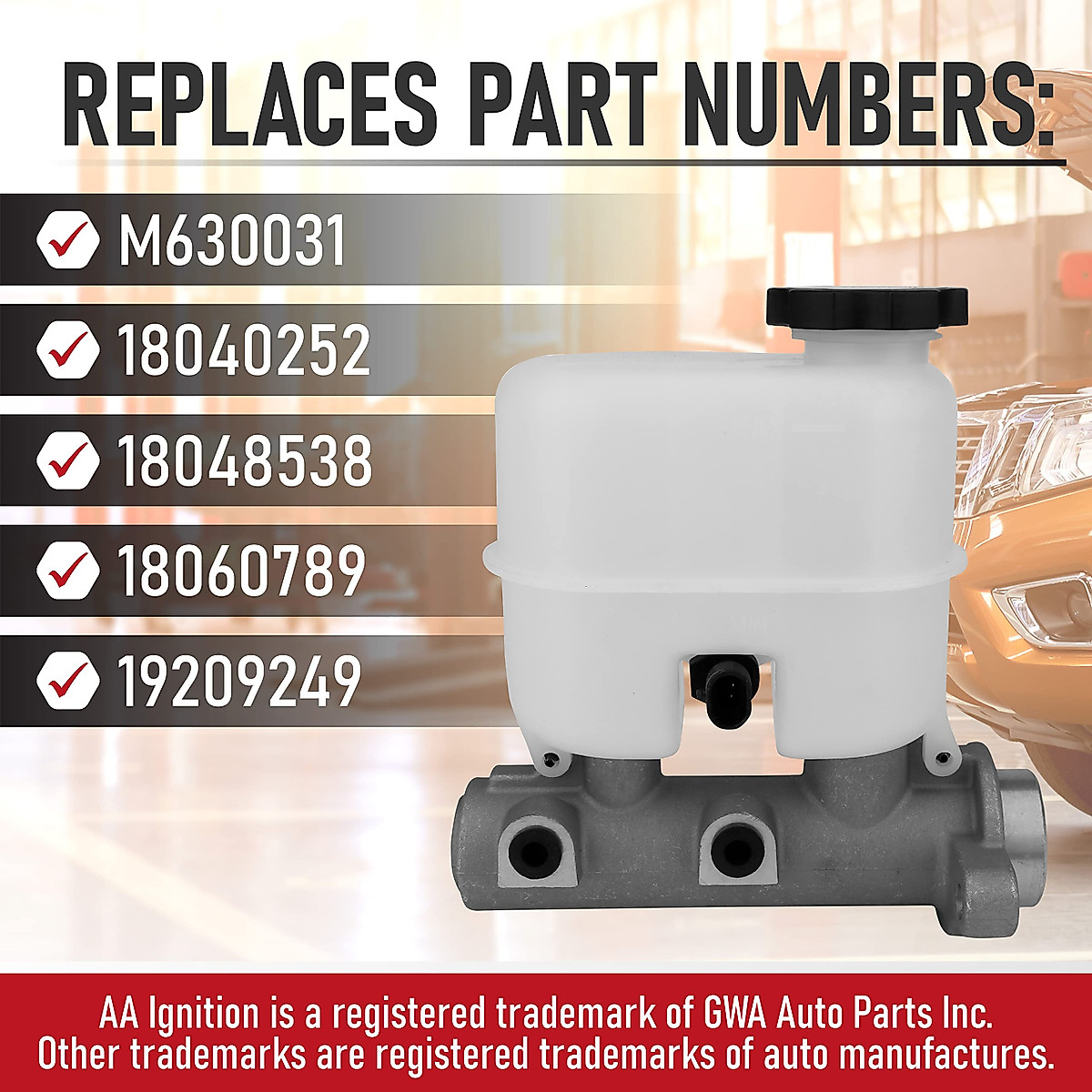 Replacement Brake Master Cylinder - Compatible with Cadillac, Chevrolet and GMC Vehicles - 1999-2002 Silverado 1500, Blazer, Yukon, Escalade, Sierra - Replaces M630031, 18040252, 18060789, 19209249