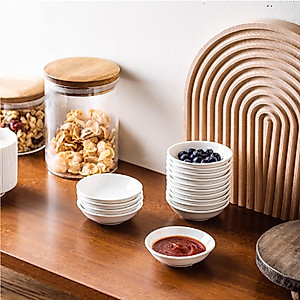 UIBFCWN Sauce Dish Dipping Bowls, 30 Pack Ceramic Dip Bowls Set, 1.2 Oz Soy Sauce Dish, White Dipping Bowls Bulk, Asian Sauce Bowls for Ketchup, BBQ, Condiments, Appetizer