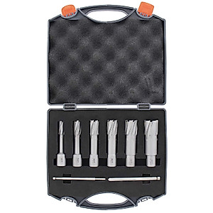 Steel Dragon Tools 7pc. Tungsten Carbide Tipped Annular Cutter Kit 2" Depth and 1/2 in. to 1-1/8 in.