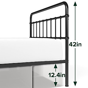 ZINUS Florence Metal Platform Bed Frame / Mattress Foundation / No Box Spring Needed / Easy Assembly, Black, King