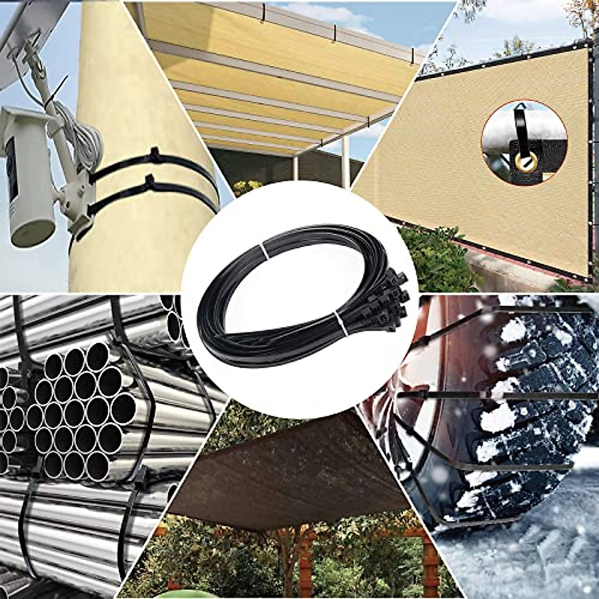 Long Zip Ties Heavy Duty 24 inch, Large Zip Ties with 200 lbs Tensile Strength, Big Cable Ties, Black, 50 Pack, by GAIIAN