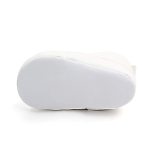 Csfry Infant Toddler Baby Boys Soft Moccasinss Crib Shoes White US4