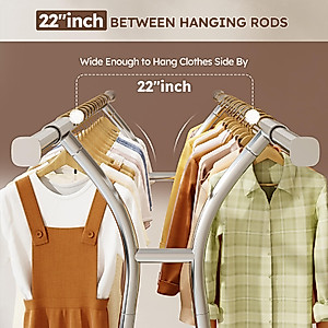 Raybee 78"W Clothes Rack Heavy Duty Loads 650LBS, Clothing Racks for Hanging Clothes, Rolling Clothing Rack With Shelves, Clothing Rack with Wheels Portable Collapsible Commercial Garment Rack Chrome