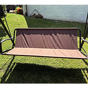 J&C Patio Swing Seat Cover Replacement 600D Heavy Duty Swing Cushion Cover Outdoor Swing Seat Support Waterproof Fade Resistant for 3 Seater Durable Swing Covers for Frame (63x22x22in)