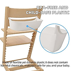 High Chair Catchy Compatible with Tripp Trapp Highchair Storage Tray | Multipurpose Highchair Storage Tray Accessory for Storage Bibs, Baby Wipes, Snacks, Toys | Dishwasher-Safe & BPA-Free - White